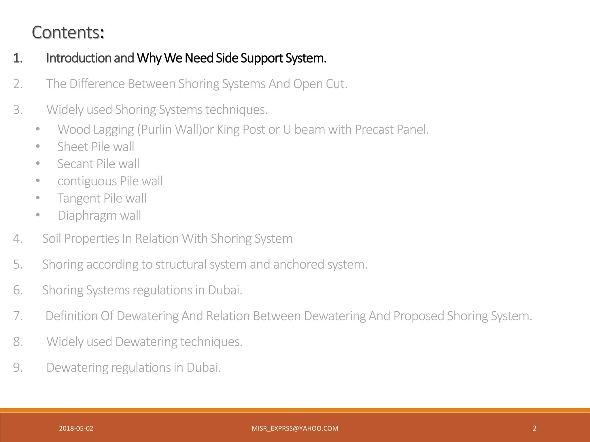Shoring system and Dewatering | PDF