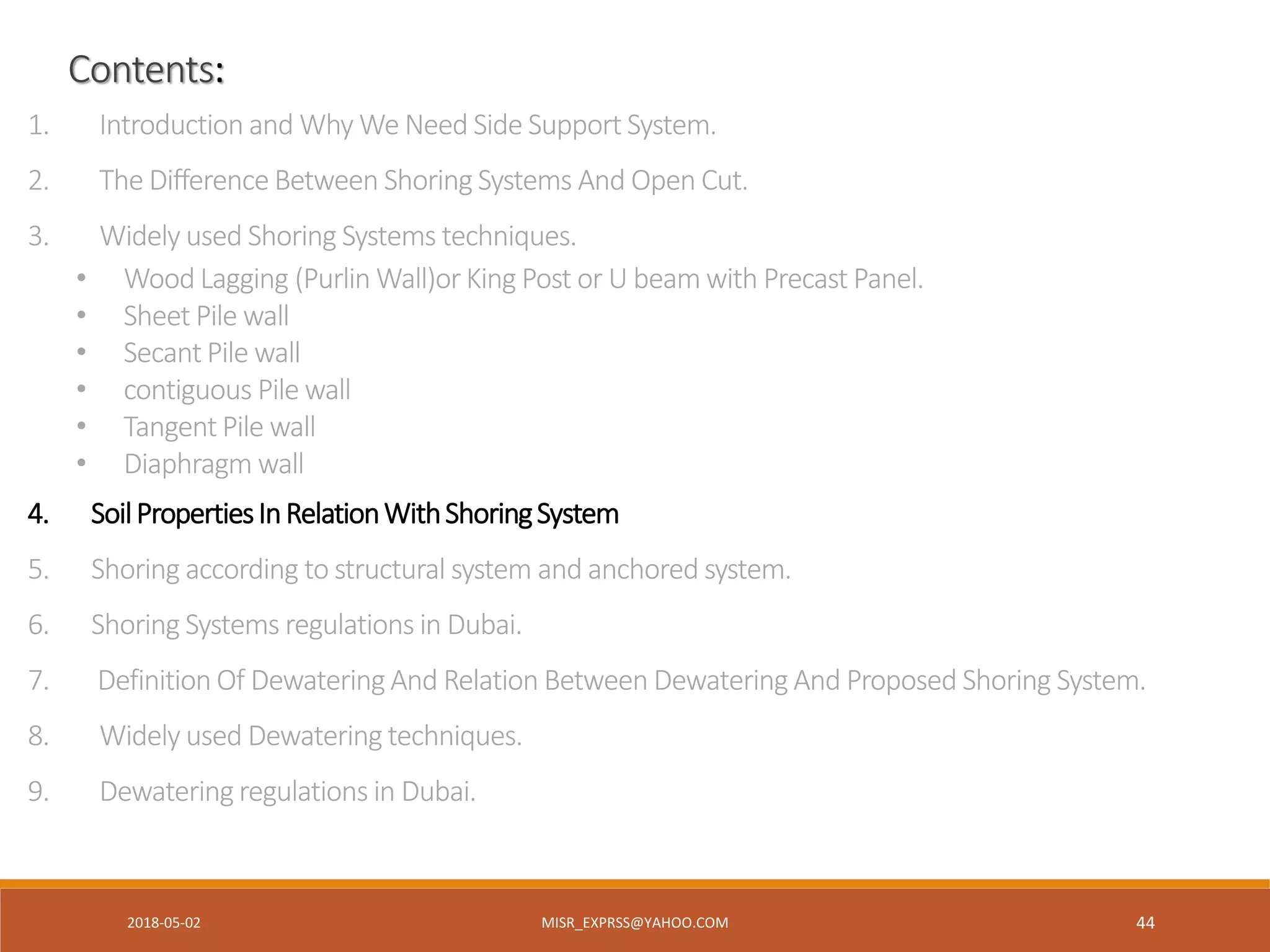 Shoring system and Dewatering | PDF