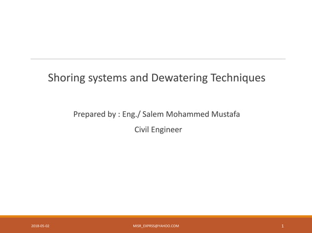 Shoring system and Dewatering | PDF