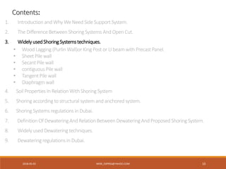 Shoring system and Dewatering | PDF