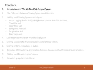 Shoring system and Dewatering | PDF