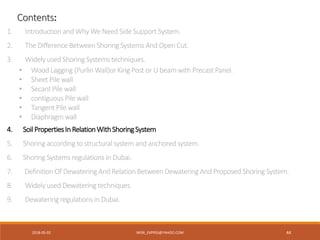 Shoring system and Dewatering | PDF