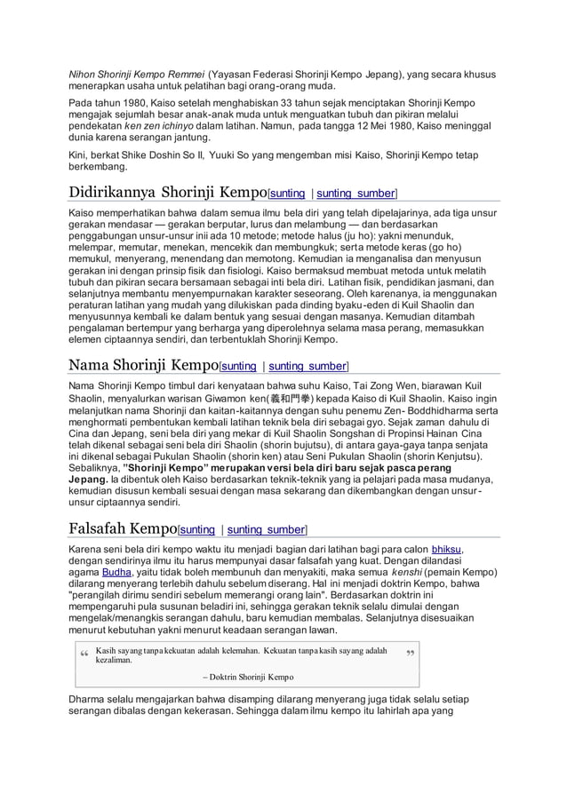 Shorinji kempo kokulikuler | PDF