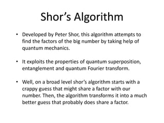 A basic overview to the Shor's algorithm | PDF