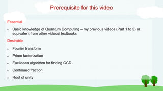Shors'algorithm simplified.pptx | Physics | Science