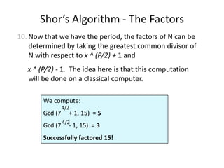 Shor’s algorithm the ppt | PPTX