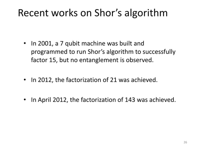 Shor’s algorithm the ppt | PPTX