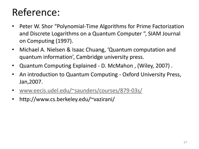 Shor’s algorithm the ppt | PPTX