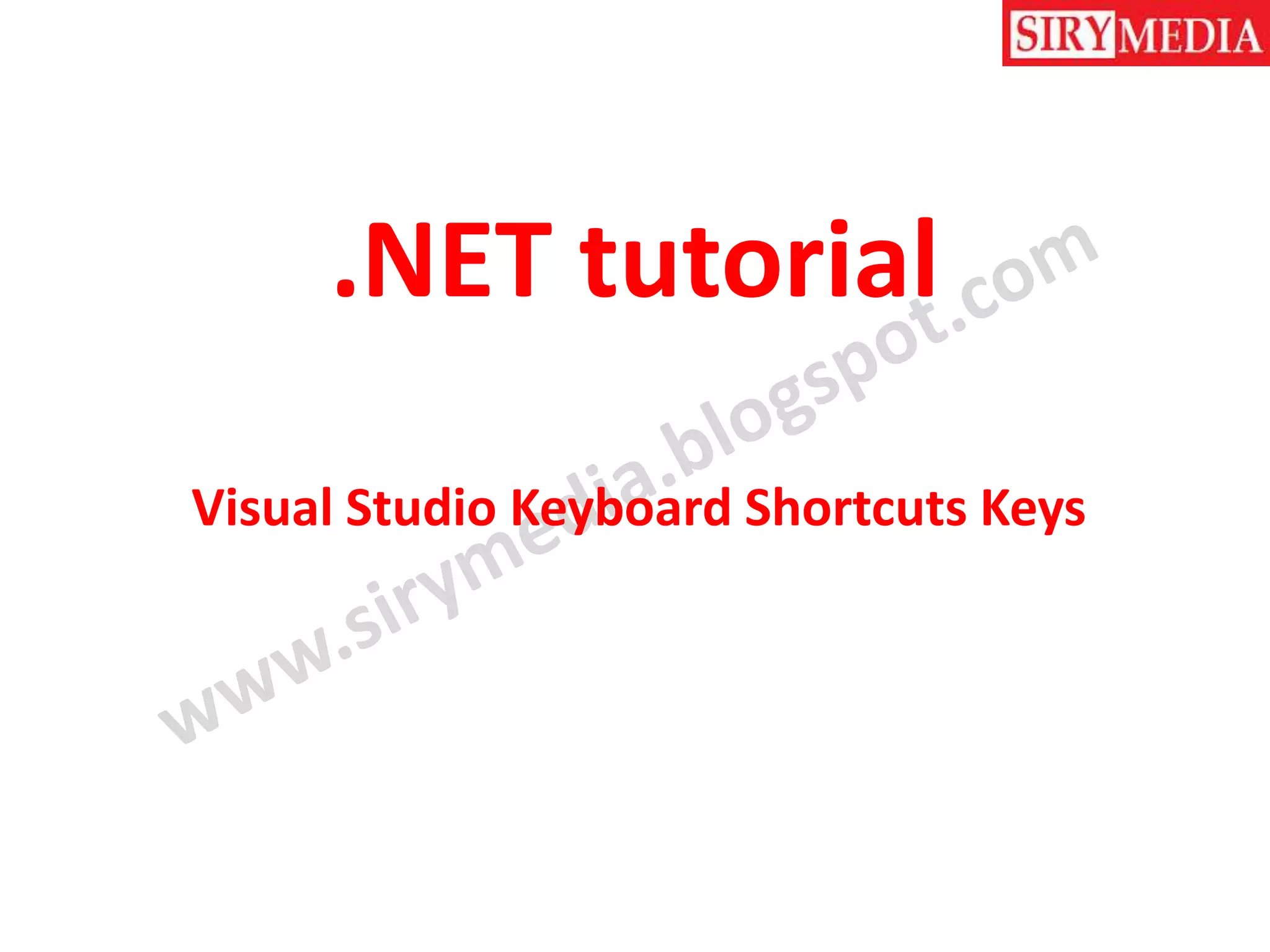 Visual Studio Keyboard Shortcuts Keys | PPTX