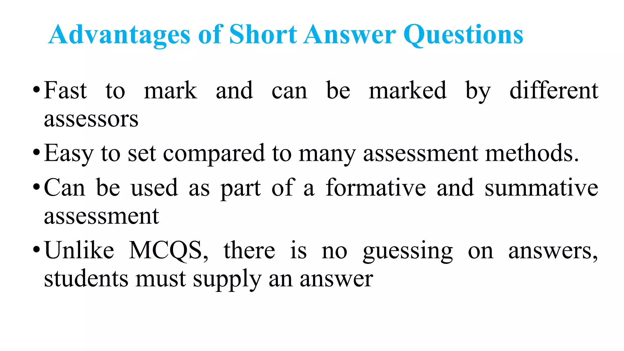 Short answer question | PPTX