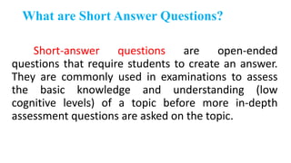 Short answer question | PPT