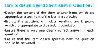 Short answer question | PPT