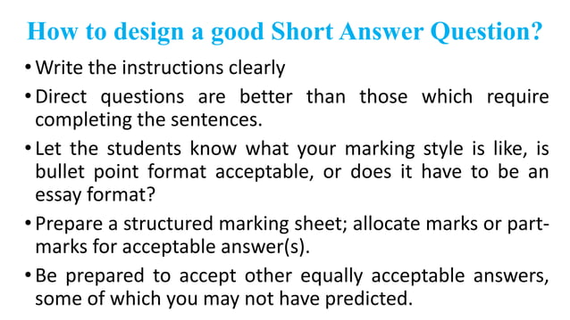 Short answer question | PPT