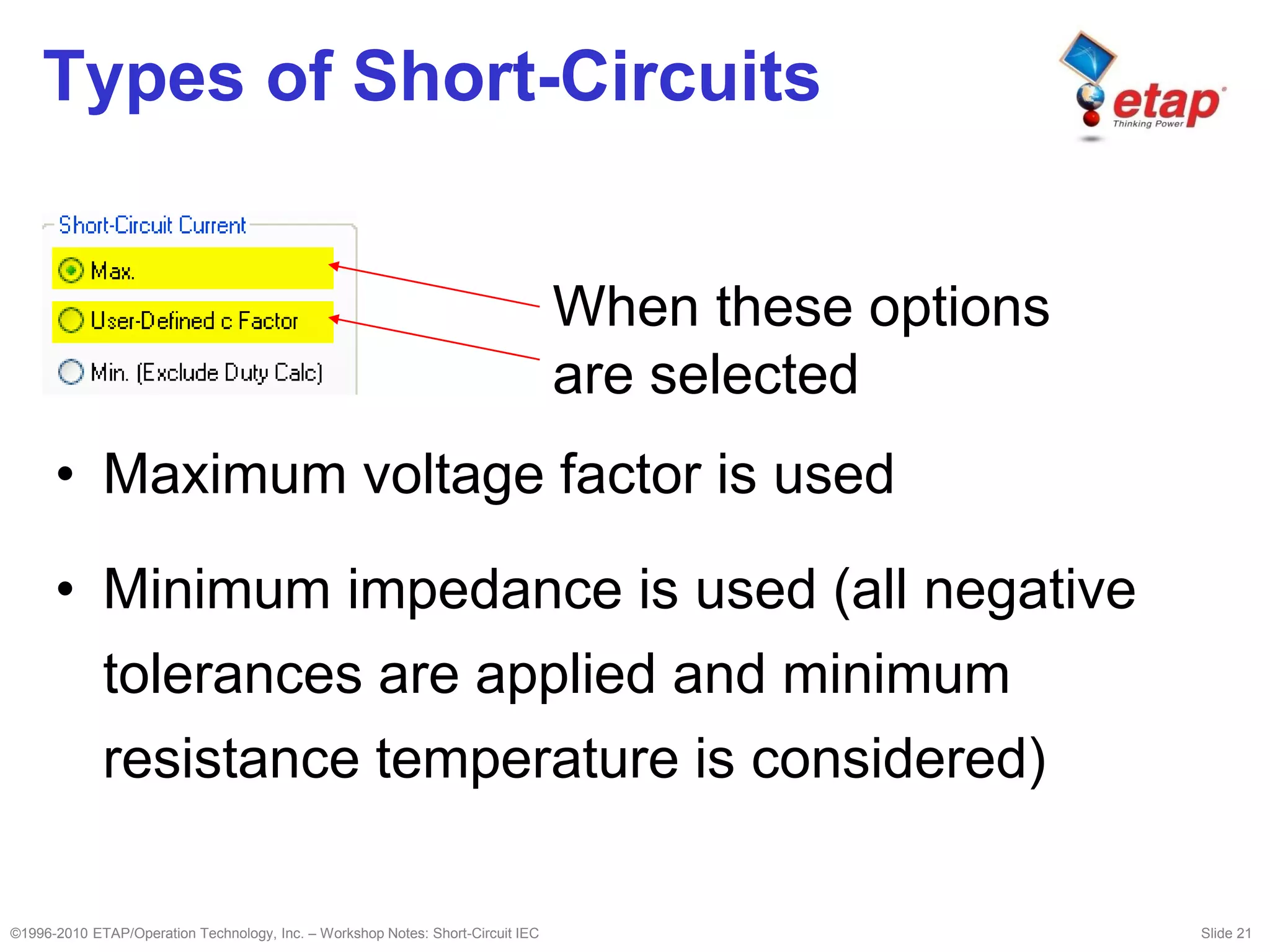 ETAP - Short circuit analysis iec standard | PDF