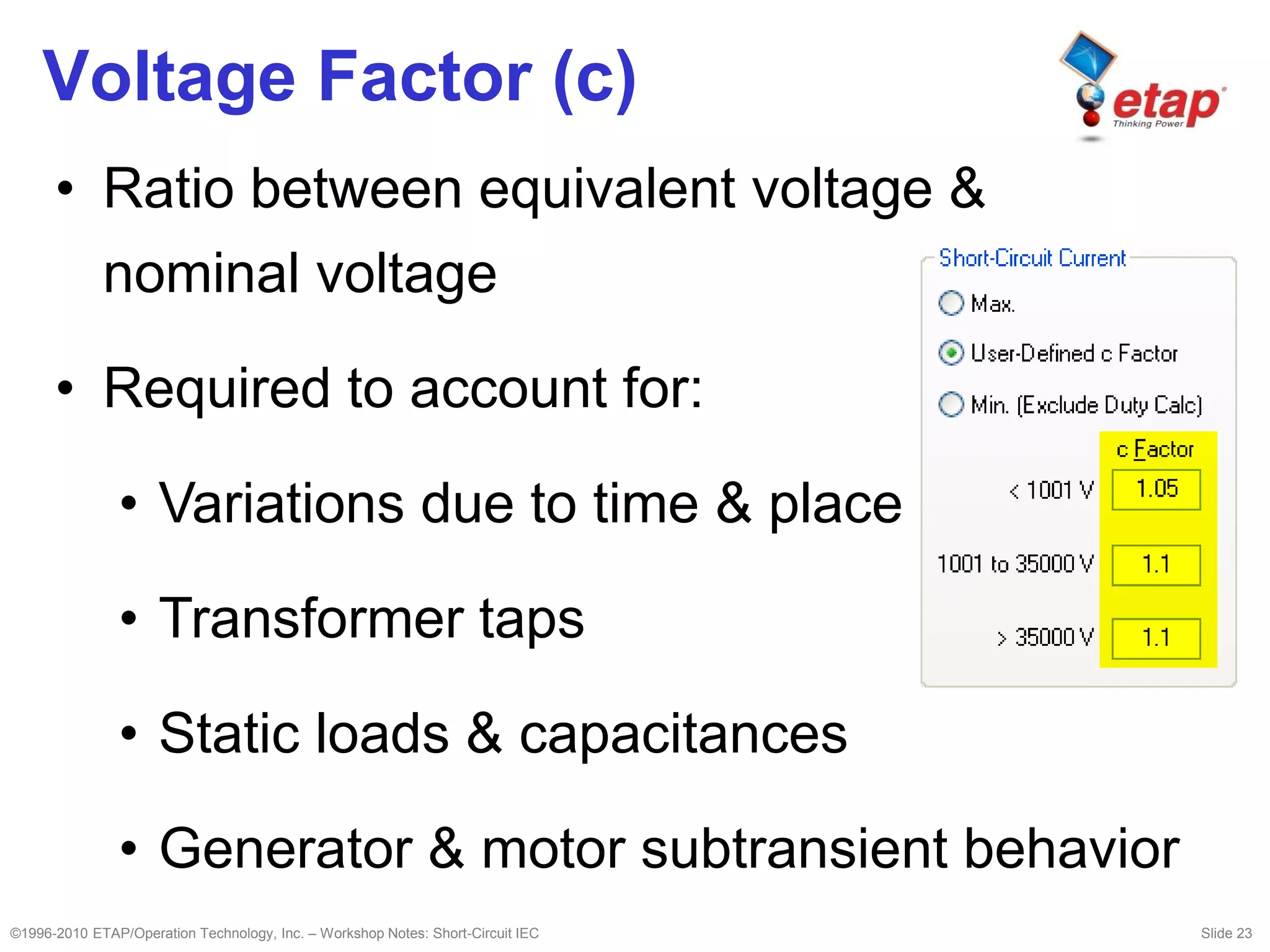 ETAP - Short circuit analysis iec standard | PDF