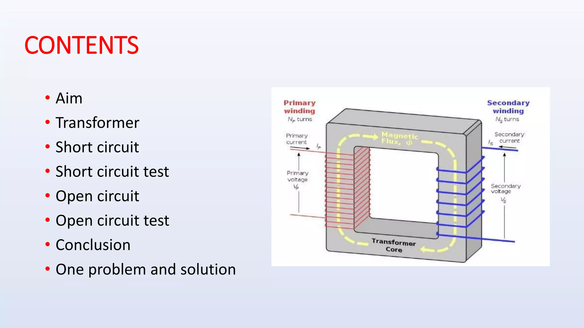 Open Circuit And Short Circuit Test On Transformer Pptx Computer