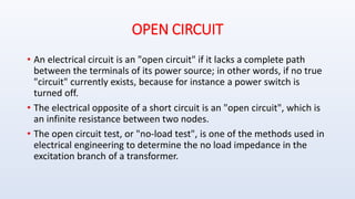 Open circuit and Short circuit test on transformer | PPTX