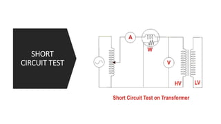 Open circuit and Short circuit test on transformer | PPTX