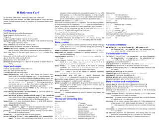 Reference card for R | PPT