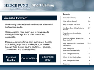 Short Selling: An Important Tool for Price Discovery and Liquidity in ...