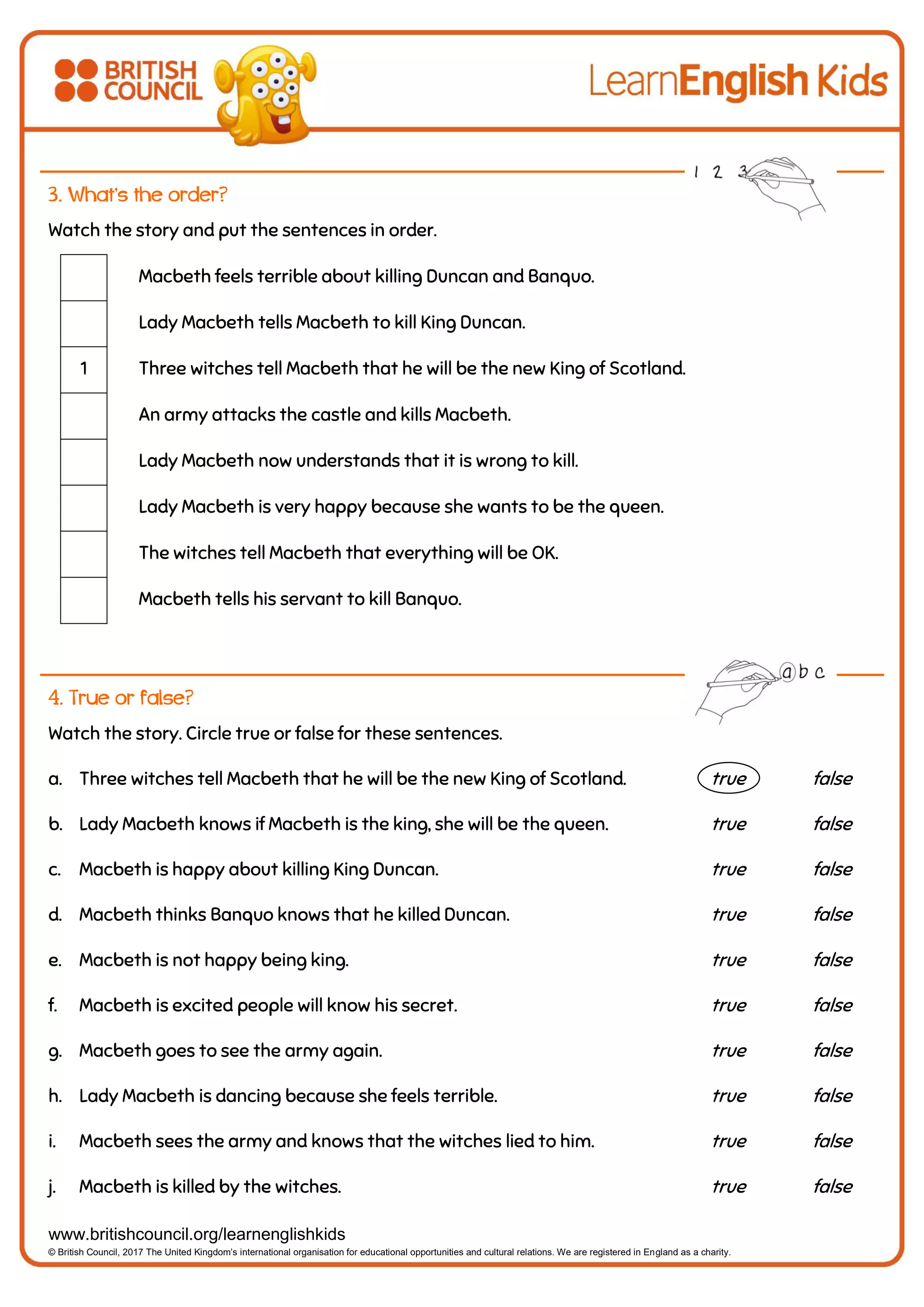 Short stories-shakespeare-macbeth-worksheet | PDF