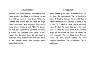 Short story - Past tense | DOCX
