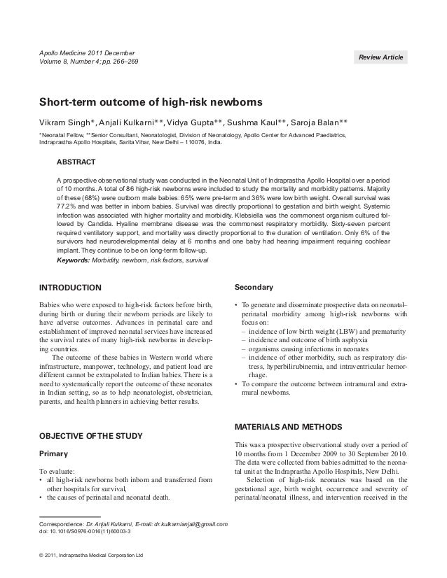 Short-term outcome of high-risk newborns