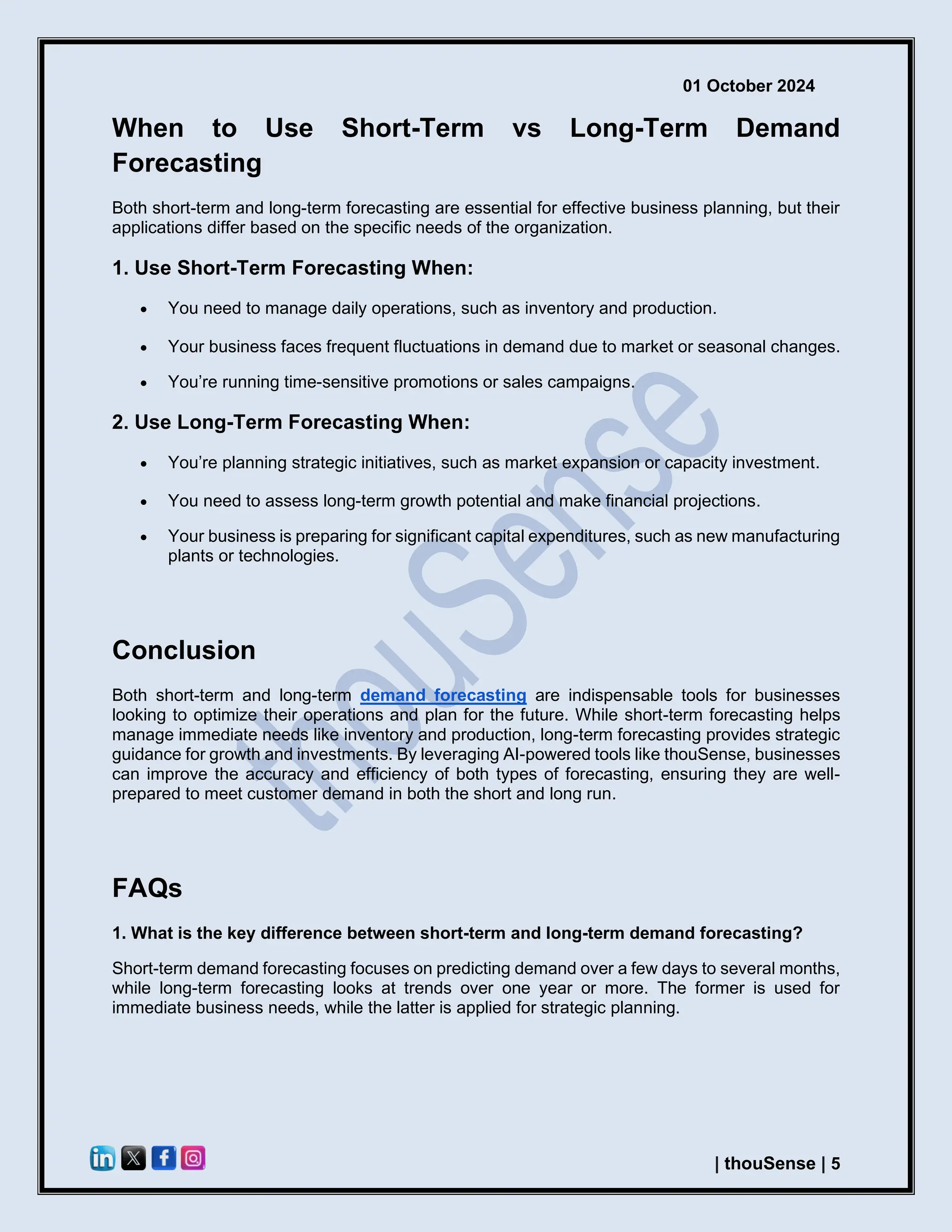 Short-Term vs Long Term Demand Forecasting When and How to Use Each ...