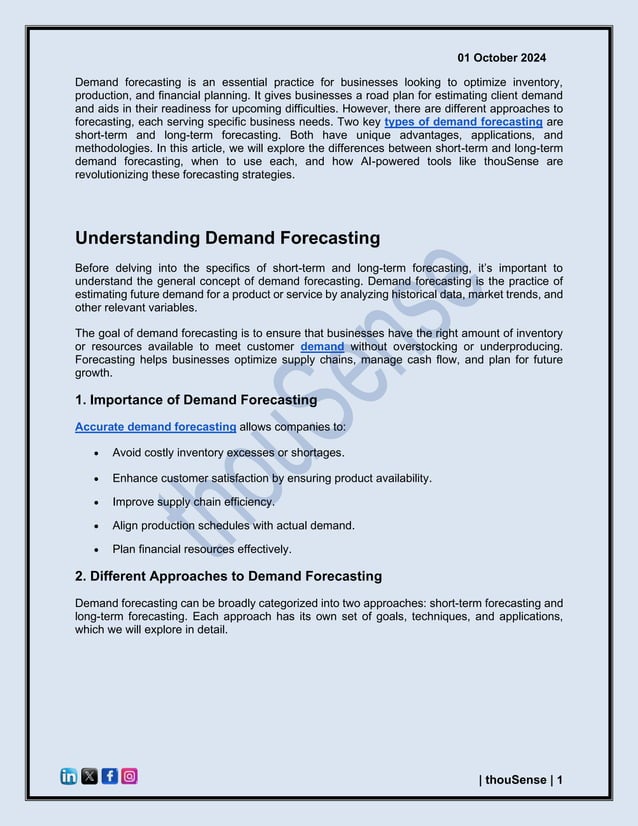 Short-Term vs Long Term Demand Forecasting When and How to Use Each ...