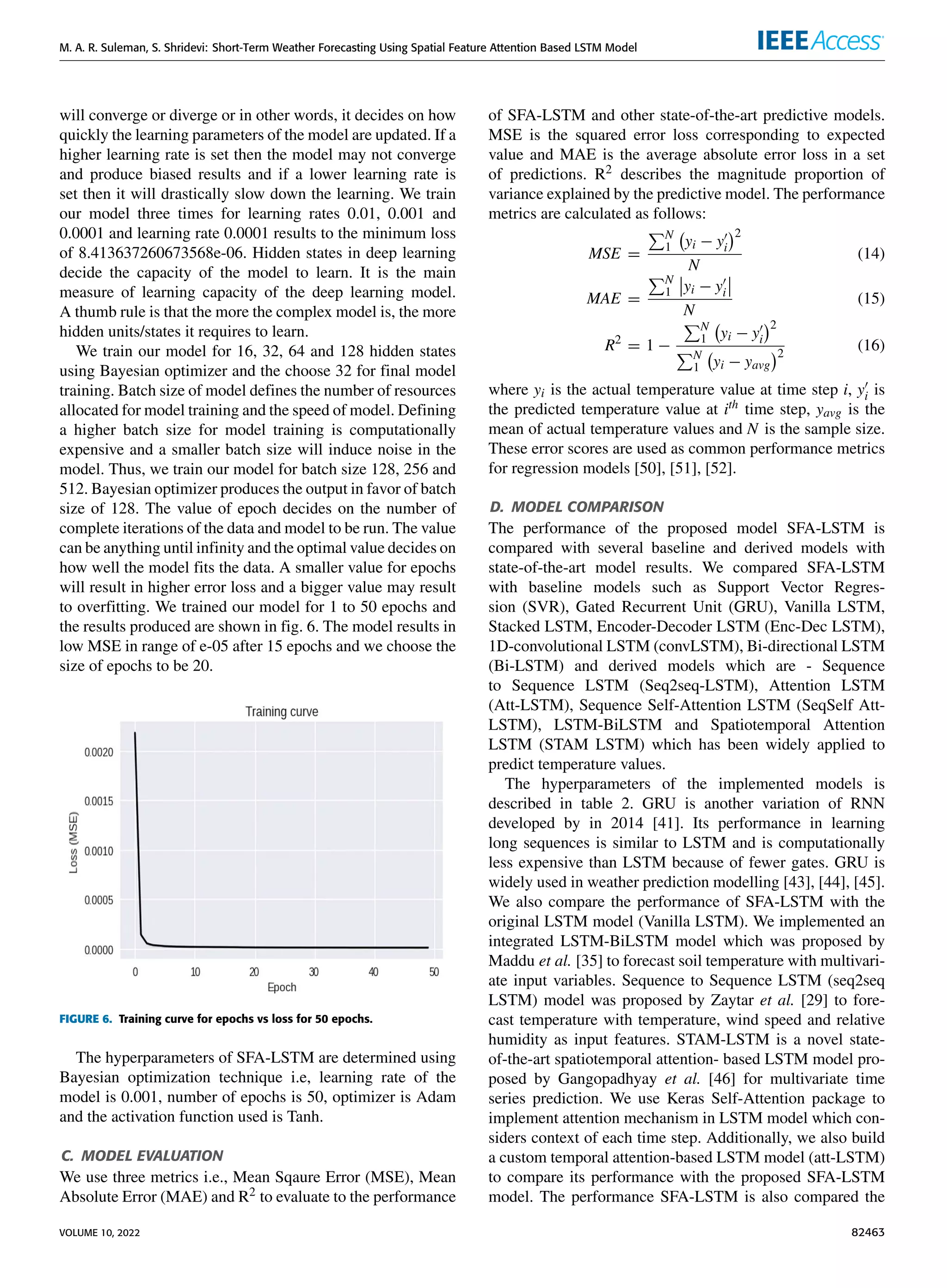 Short Term Weather Forecasting Using Spatial Feature Attention Based