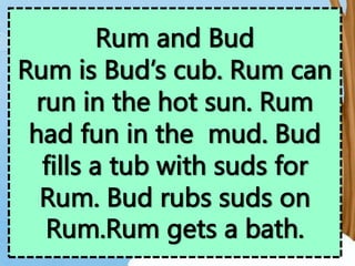 Short U passage Reading Materials for grade school pupils | PPTX | Food ...