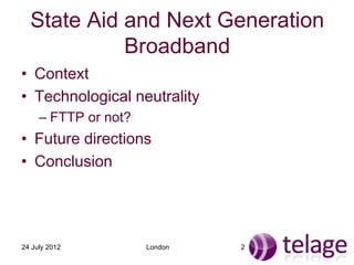 Tony Shortall, Telage - INCA State Aid Seminar | PPTX