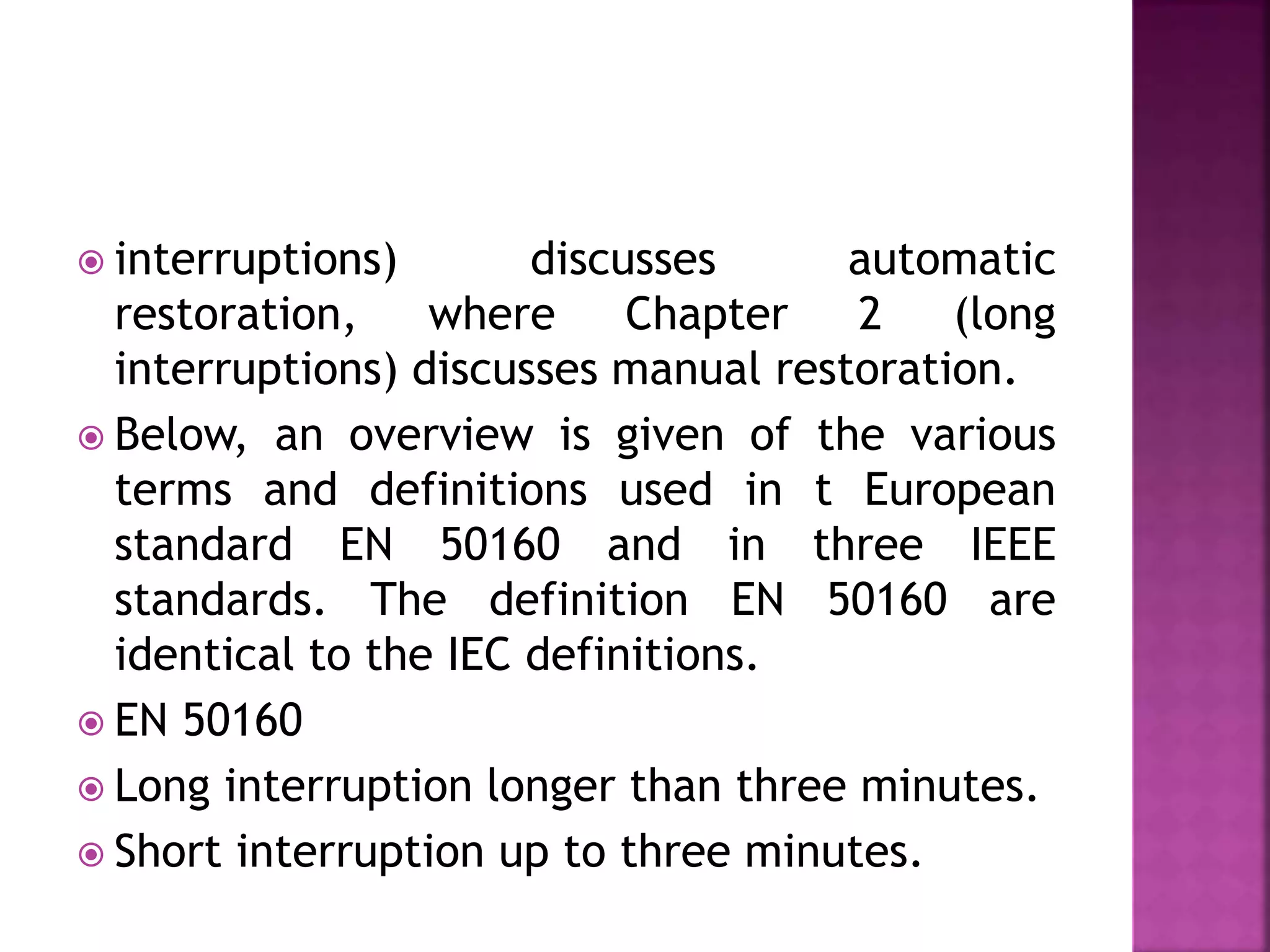 Short and long interruptions- UNIT-II-POWER QUALITY | PPTX