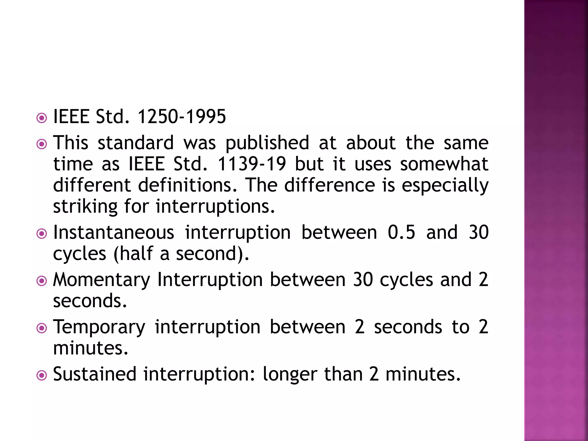 Short and long interruptions- UNIT-II-POWER QUALITY | PPTX