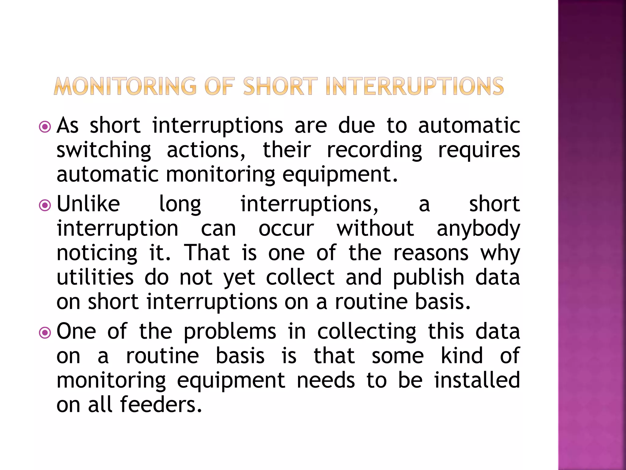 Short and long interruptions- UNIT-II-POWER QUALITY | PPTX