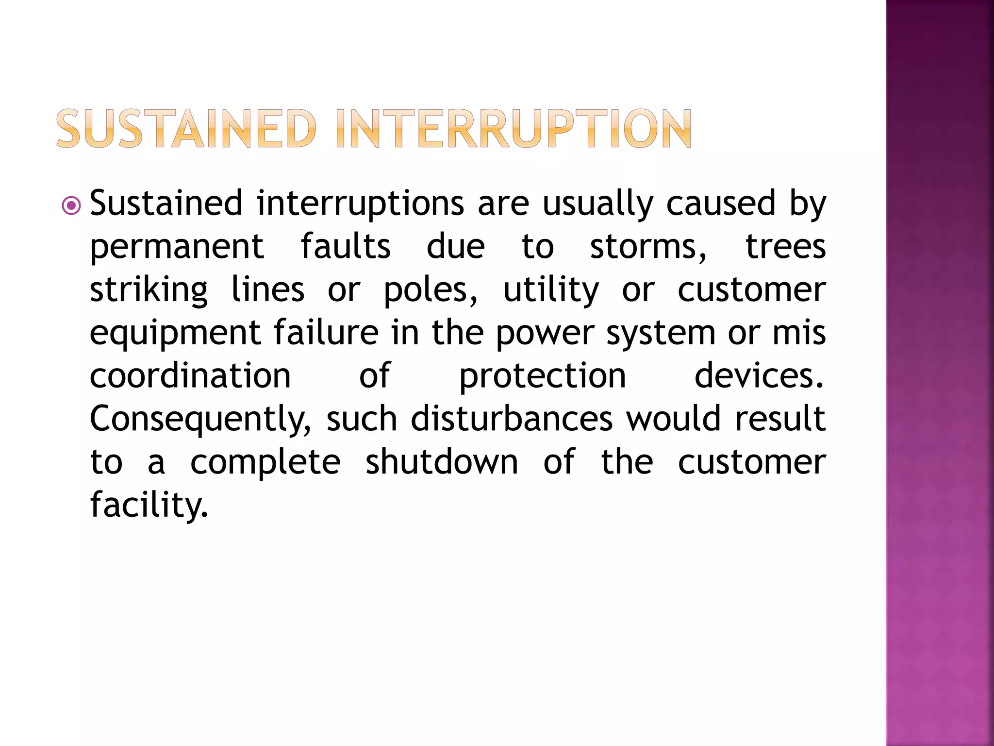 Short and long interruptions- UNIT-II-POWER QUALITY | PPTX