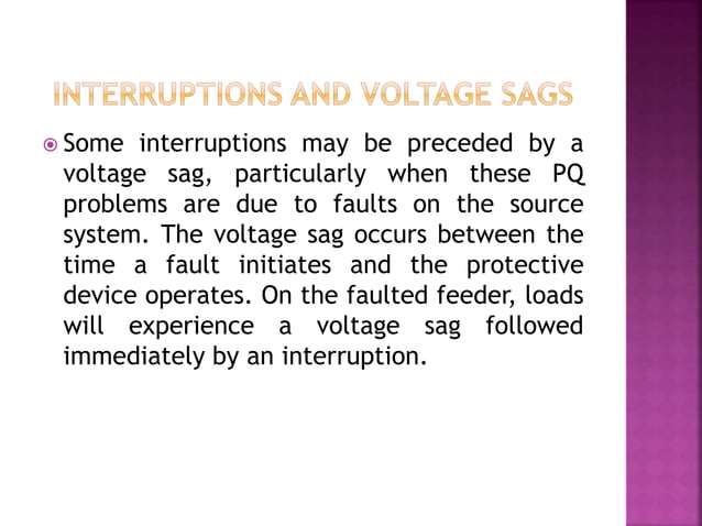 Short and long interruptions- UNIT-II-POWER QUALITY | PPTX