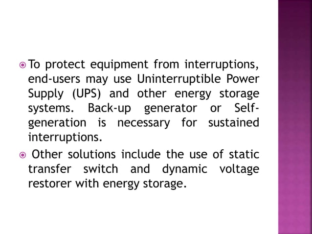 Short and long interruptions- UNIT-II-POWER QUALITY | PPTX