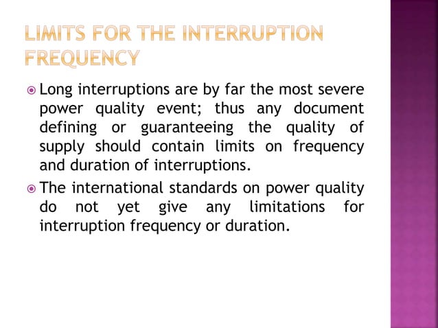 Short and long interruptions- UNIT-II-POWER QUALITY | PPTX