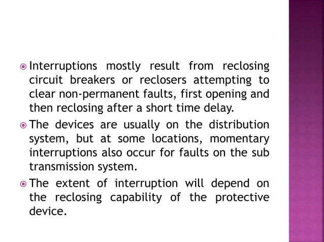 Short and long interruptions- UNIT-II-POWER QUALITY | PPTX