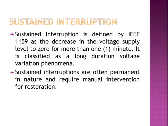 Short and long interruptions- UNIT-II-POWER QUALITY | PPTX