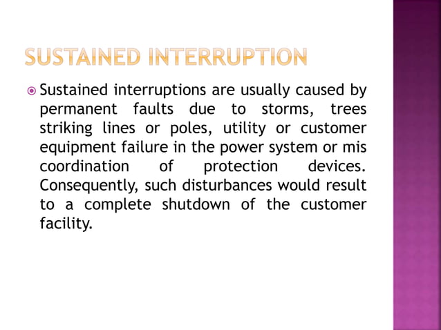 Short and long interruptions- UNIT-II-POWER QUALITY | PPTX