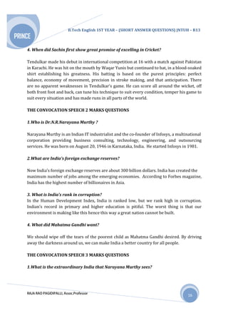 B.Tech 1st Year English Short Answer Questions (2 & 3 Marks) - JNTUH ...