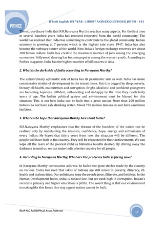 B.Tech 1st Year English Short Answer Questions (2 & 3 Marks) - JNTUH ...