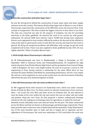 B.Tech 1st Year English Short Answer Questions (2 & 3 Marks) - JNTUH ...