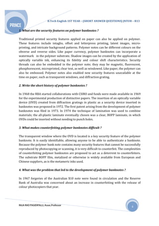 B.Tech 1st Year English Short Answer Questions (2 & 3 Marks) - JNTUH ...