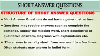 Short answer questions | PPTX