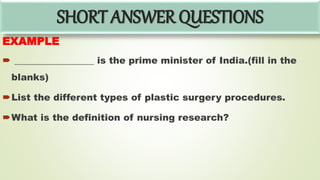 Short answer questions | PPTX