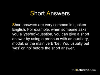 Short Answers | PPT