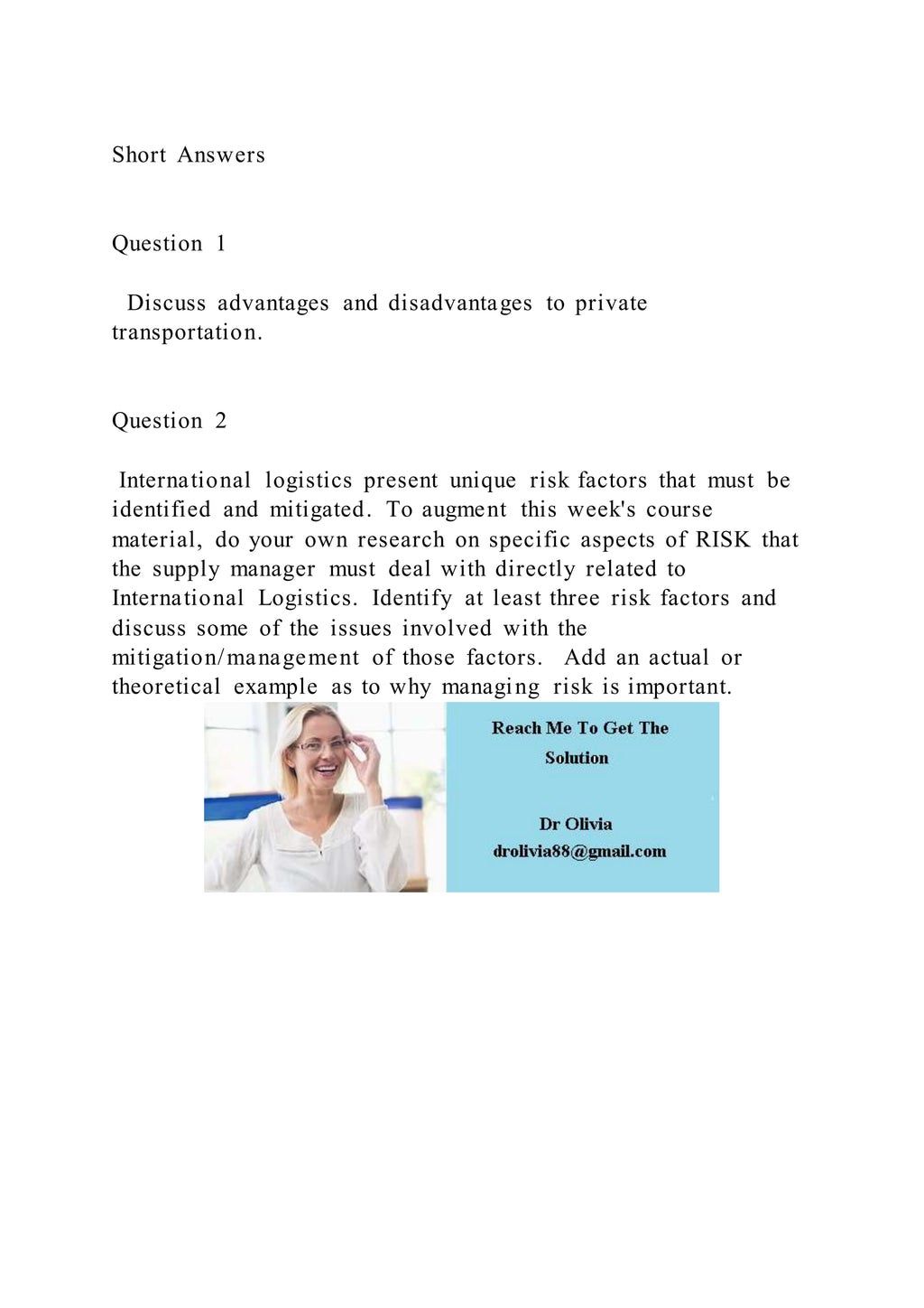 Short AnswersQuestion 1 Discuss advantages and disadvanta | PDF